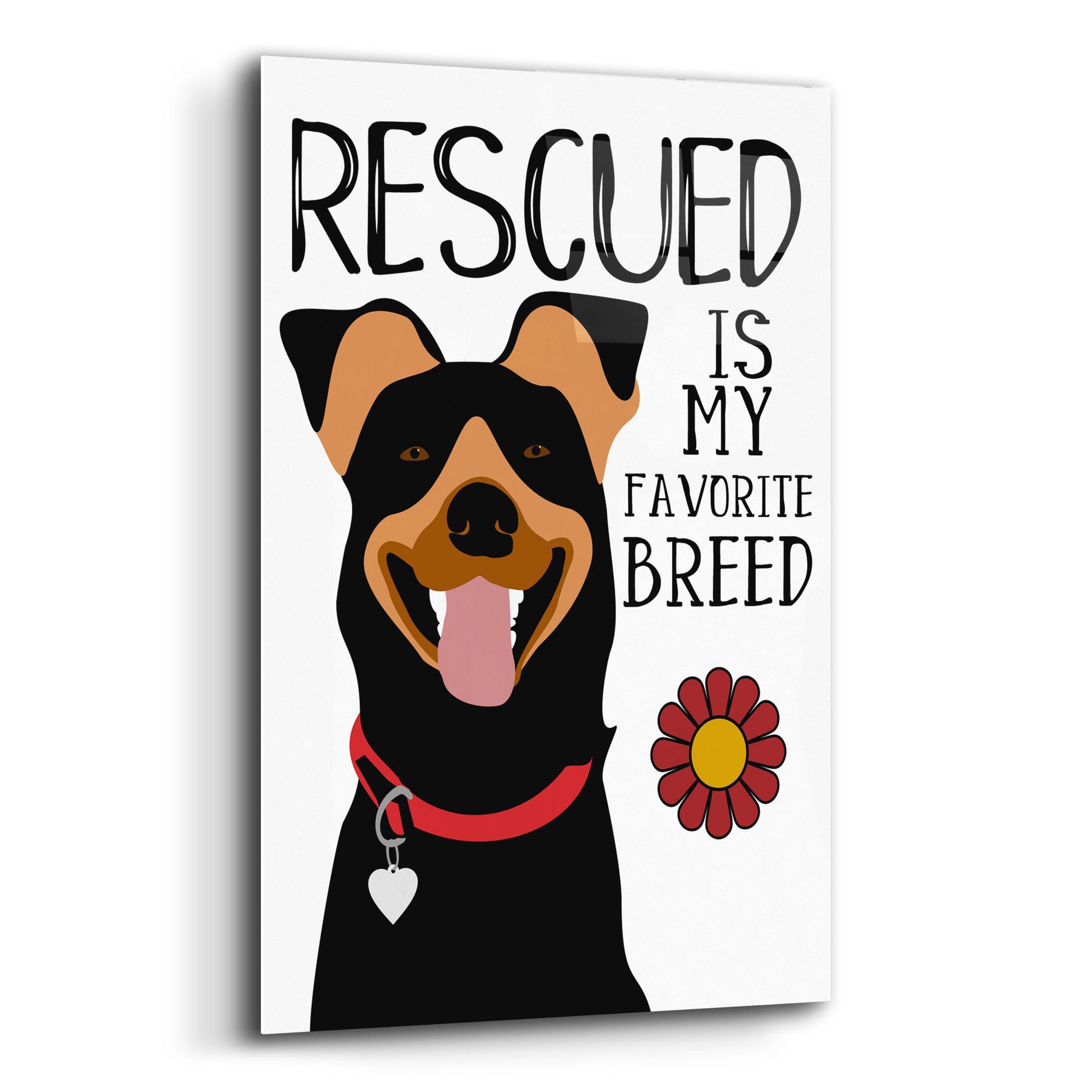 Red Barrel Studio® Red Barrel Studio 'Rescued Is My Favorite Breed' By Ginger Oliphant, Acrylic ...